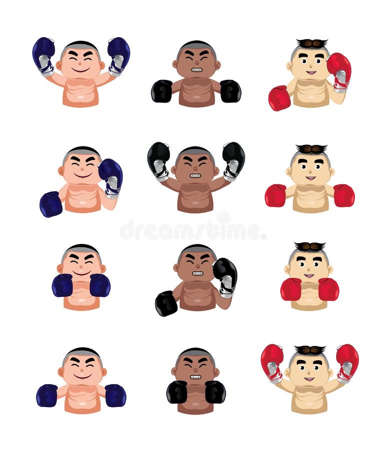 Boxer icons set stock vector. Illustration of icons, player - 48520856