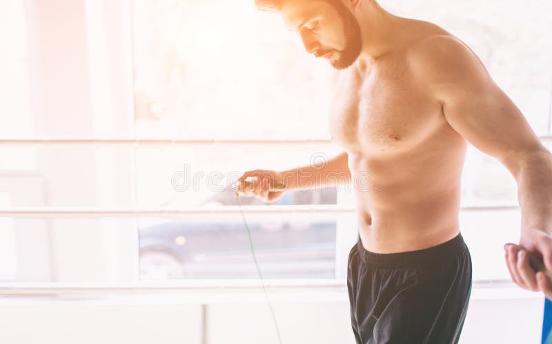 Boxer Jump Rope Training, Strength Workout Concept Stock Image - Image ...