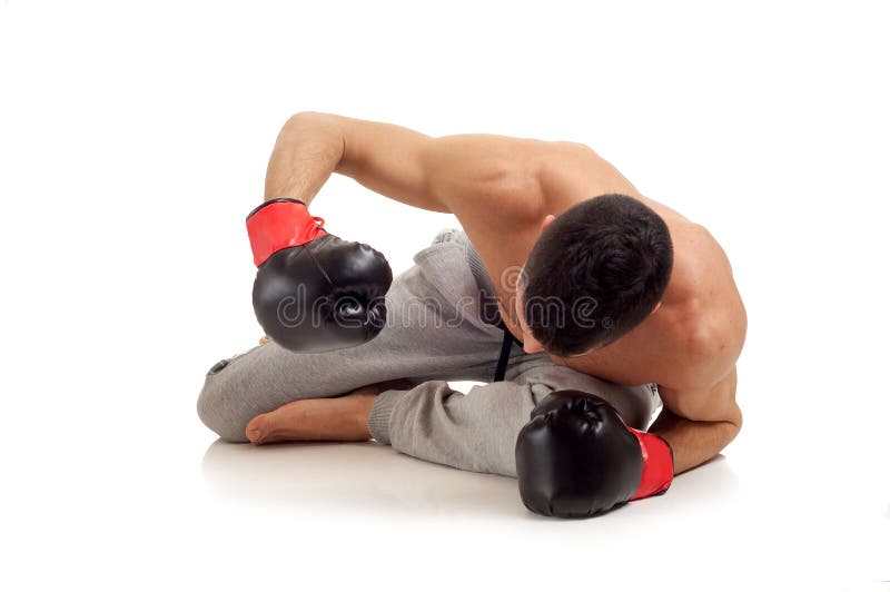 Boxer on knockout stock image. Image of male, expression - 14094075