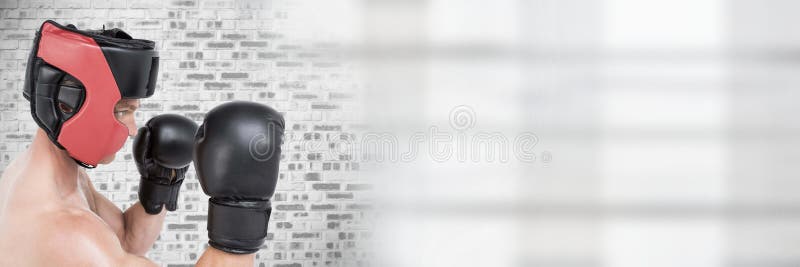 Boxer man with bricks stock illustration. Illustration of building ...