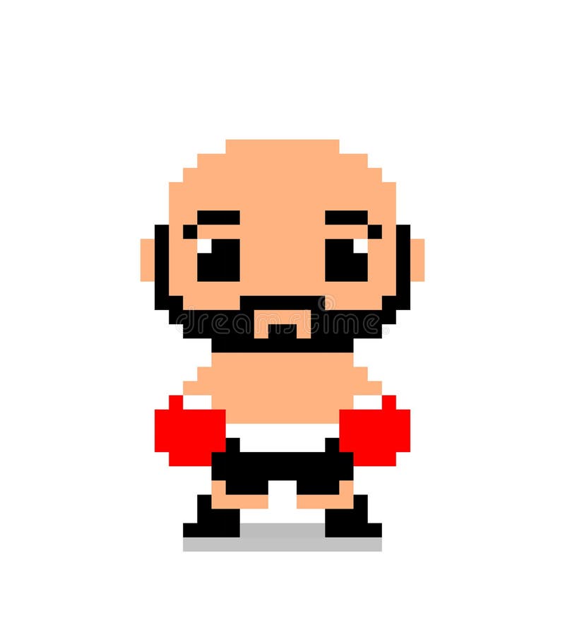 Pixel Boxer for Games and Design Stock Illustration - Illustration of ...