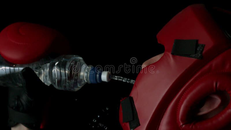 Boxer Pouring Water on His Face in the Gym Stock Footage - Video of ...