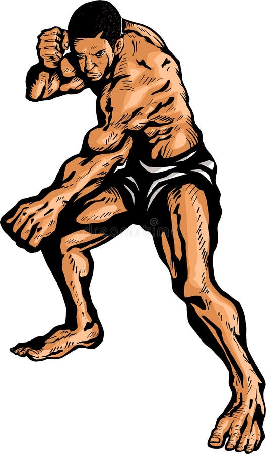 Boxer is Practicing His New Technique Pose Vector Colorful Stock Vector ...