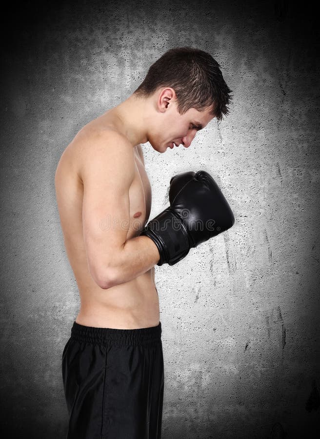 Young Boxer Praying before a Match Stock Image - Image of barechested ...