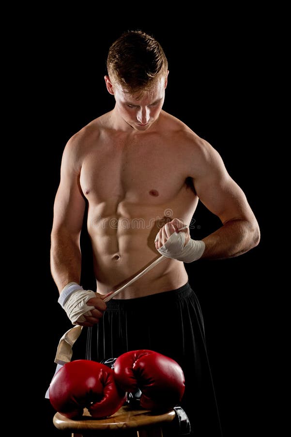 Boxer Preparing for the Fight Stock Photo - Image of competition ...