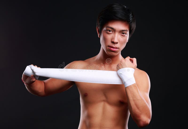 Boxer Preparing for a Fight Stock Photo - Image of isolated, adhesive ...