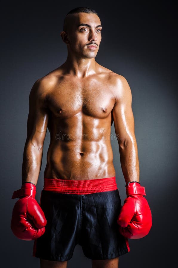 Boxer with red gloves stock image. Image of male, aggression - 27864059