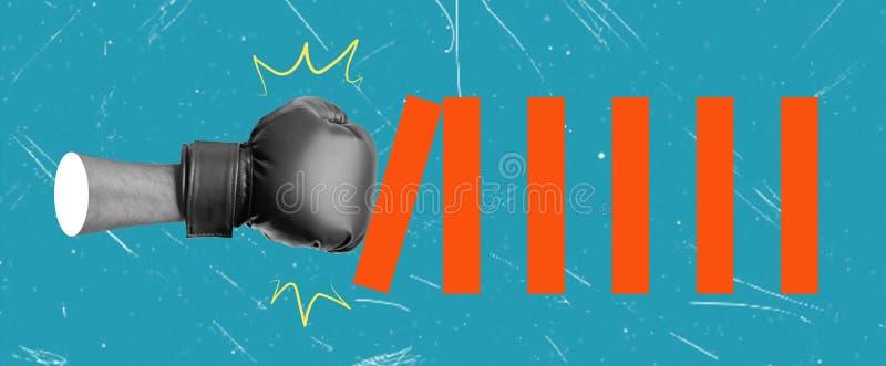 Boxer S Hand Strikes Smashing Painted Barrier Column Blocks Stock ...