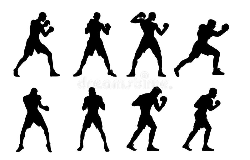 Boxer Silhouette - Vector Illustration Stock Vector - Illustration of ...