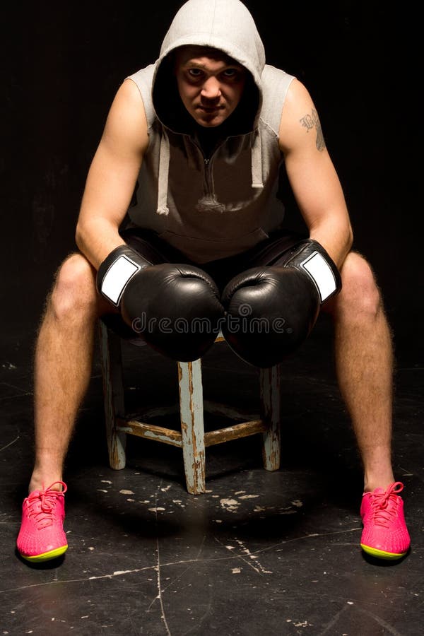 Boxer Sitting in His Corner between Rounds Stock Image - Image of ...