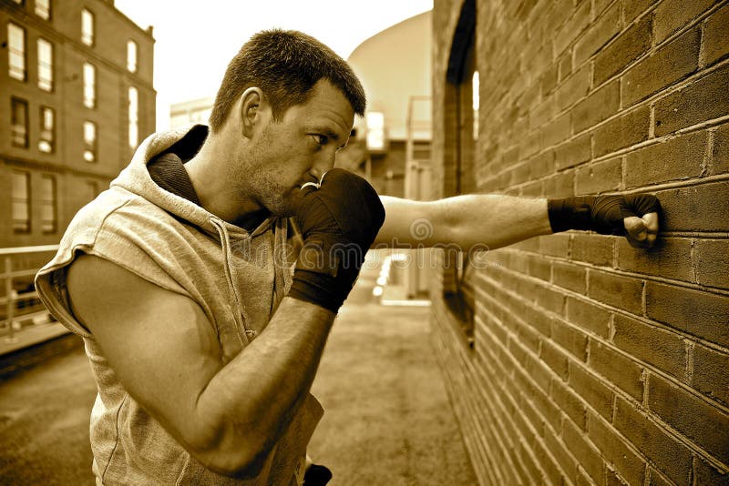 Boxer on the street stock image. Image of action, sport - 46928607