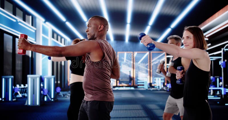 Boxer Strength Training Workout with Dumbbells Stock Photo - Image of ...