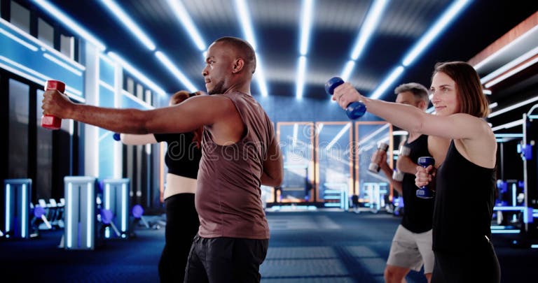 Boxer Strength Training Workout with Dumbbells Stock Photo - Image of ...