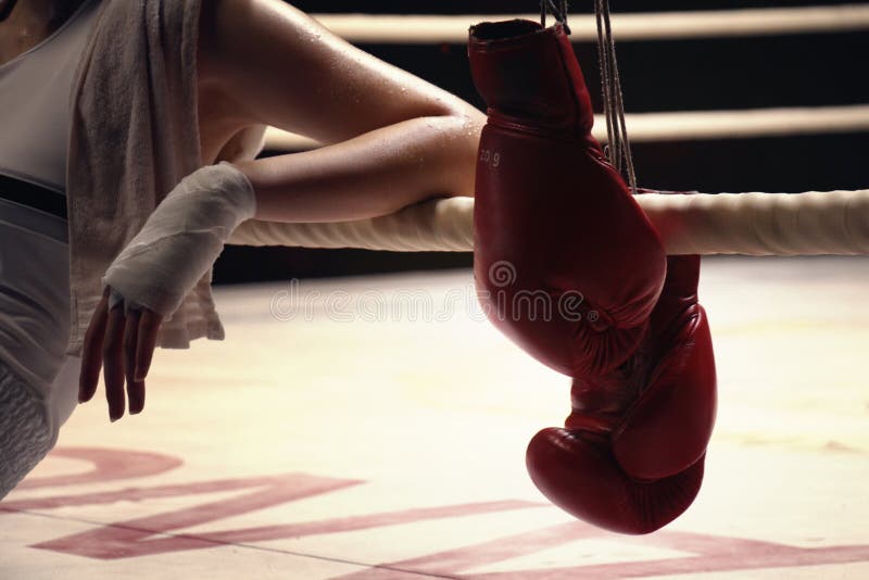 Take a Rest Boxer on a Side of Boxing Ring Stock Image - Image of ...