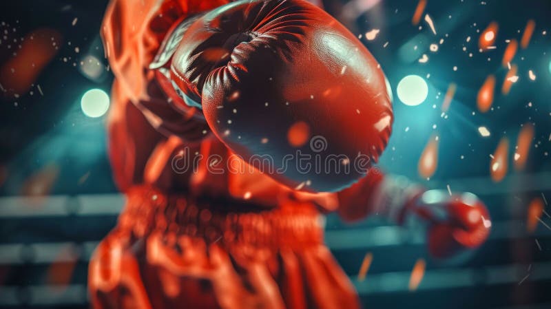 Boxer Throwing a Punch in the Ring. Generative Ai Stock Illustration ...