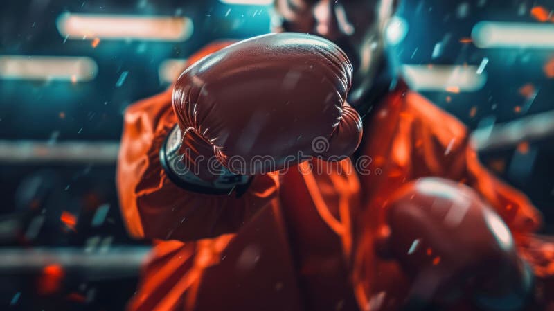 Boxer Throwing a Punch in the Ring. Generative Ai Stock Illustration ...