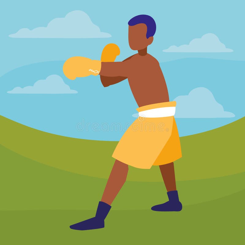 Boxer Training Avatar Character Stock Vector - Illustration of fighter ...