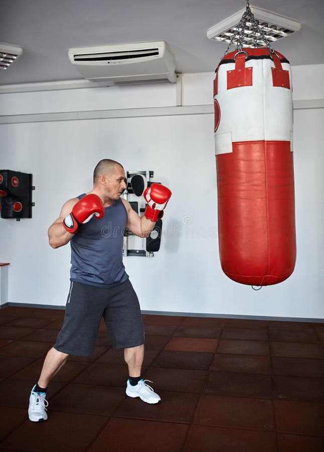 Boxer training in a gym stock image. Image of kick, fight - 85251181