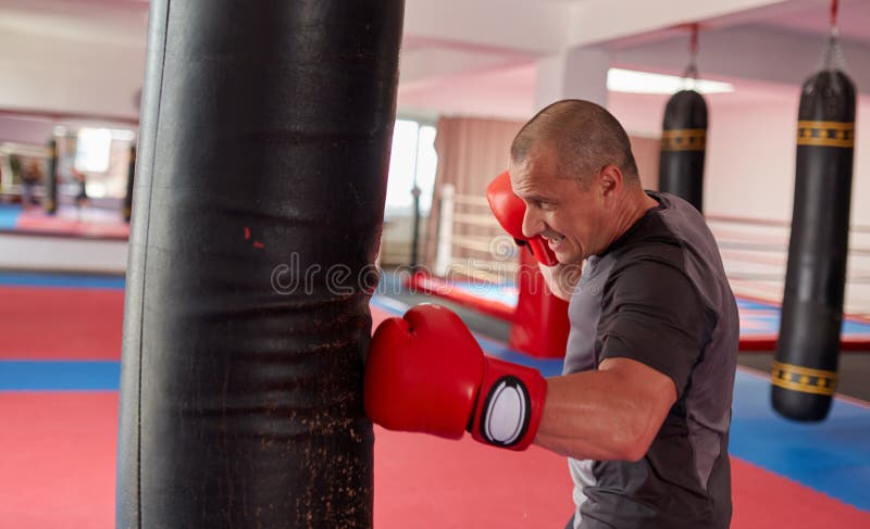 Boxer Working the Heavy Bag Stock Photo - Image of combat, punch: 151864524