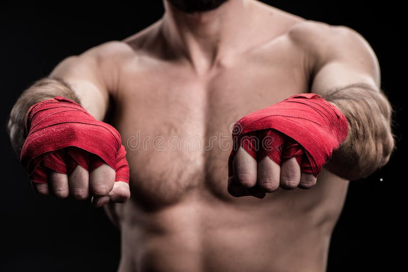 Boxer with wrapping hands stock image. Image of sporty - 90344285