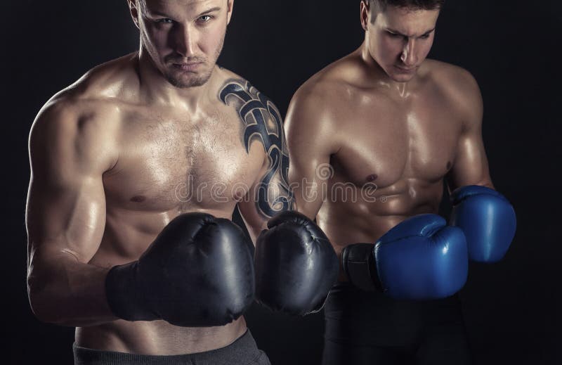 Boxer zwei stockbild. Bild von angriff, hintergrund, konkurrenzfähig ...