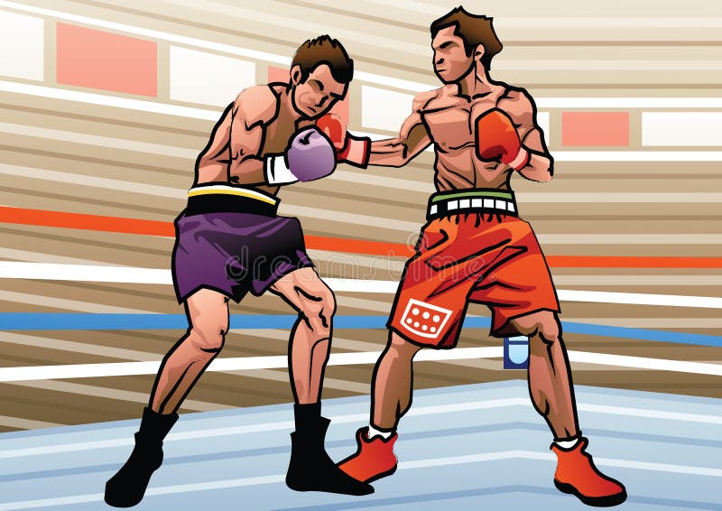 Boxers in Action. Vector Illustration Decorative Design Stock Vector ...
