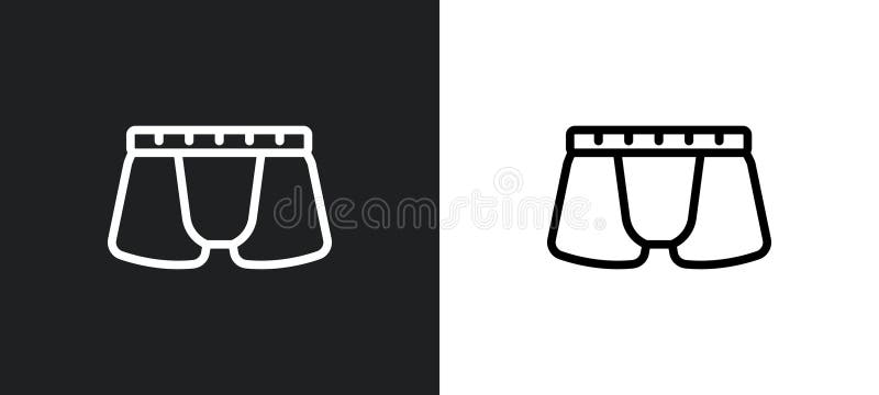 Boxers Outline Icon in White and Black Colors. Boxers Flat Vector Icon ...