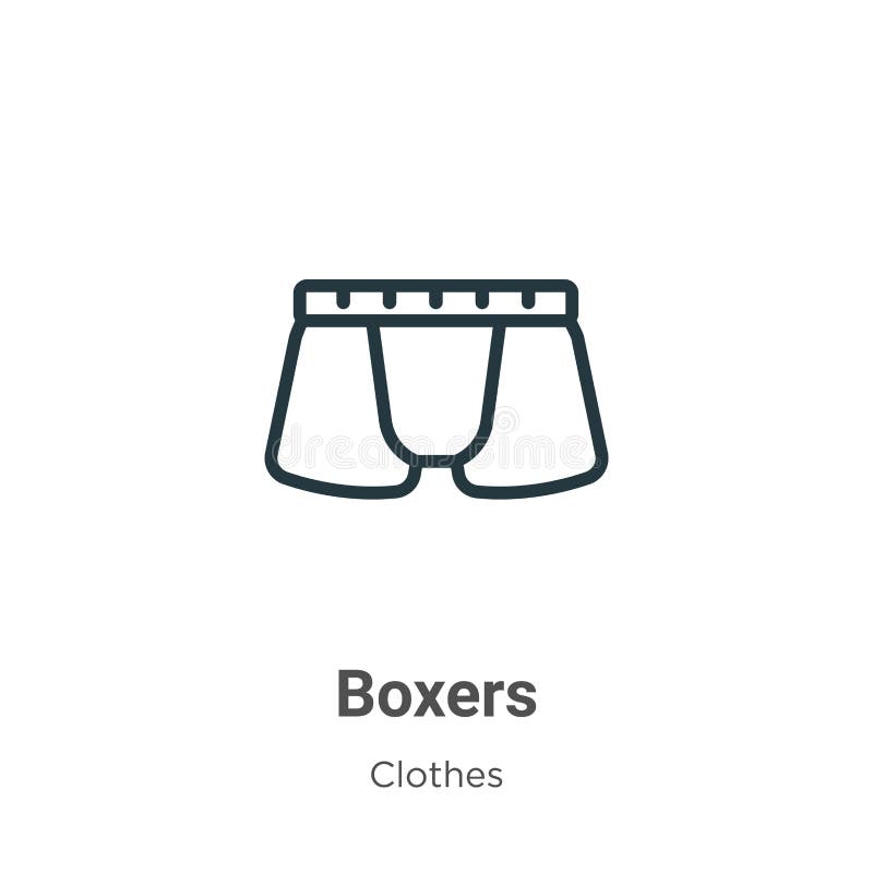 Boxers Outline Vector Icon. Thin Line Black Boxers Icon, Flat Vector ...