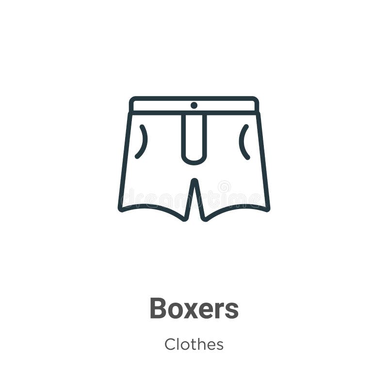 Boxers Outline Vector Icon. Thin Line Black Boxers Icon, Flat Vector ...