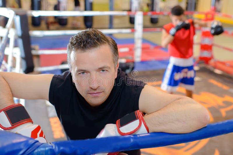 Boxers in the ring stock image. Image of competition - 121232069