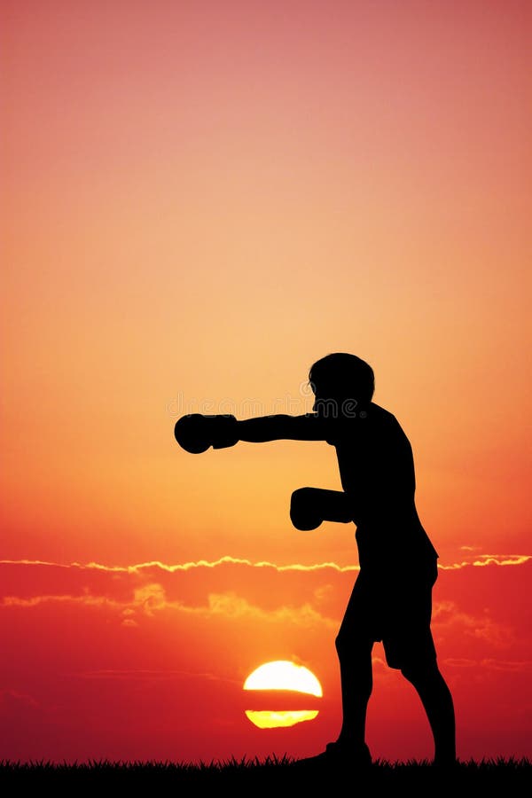 Boxers at sunset stock image. Image of fitness, sunset - 58704187