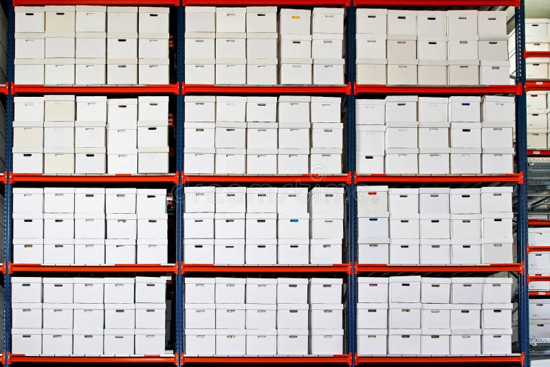 File Boxes on Shelf stock image. Image of full, black - 6557707