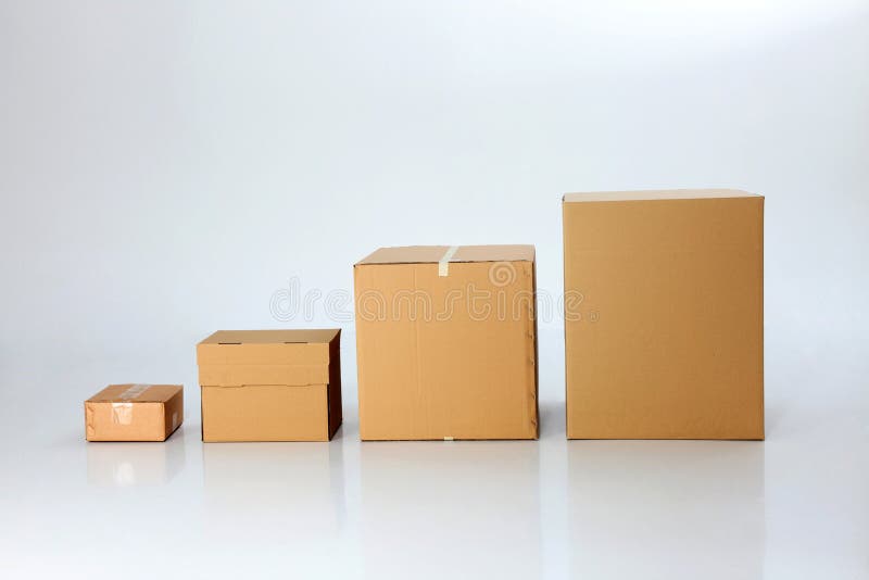 Stack of Different Sized Carton Boxes on Pallet Stock Image - Image of ...