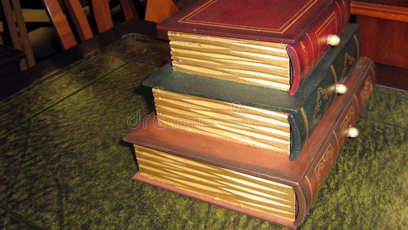 Boxes. Antique. Old Boxes. Boxes in the Shape of Books Stock Photo ...