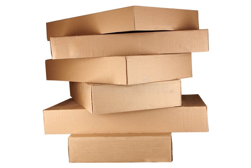 Brown Cardboard Boxes Arranged in Stack Stock Image - Image of balance ...