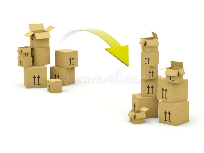 Boxes with arrow stock illustration. Illustration of problem - 27049679