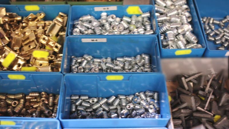 Boxes with Building Hardware in a Hardware Store Stock Video - Video of ...