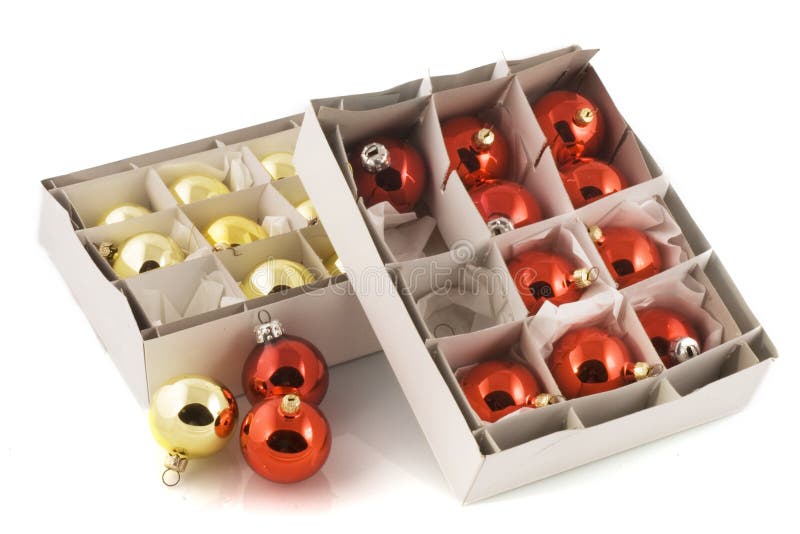 Boxes christmas balls stock image. Image of ornaments - 3591411