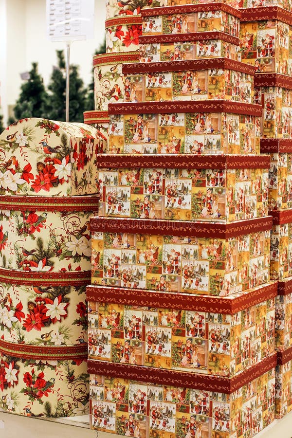 Boxes for Christmas gifts. stock image. Image of surprise - 62879769