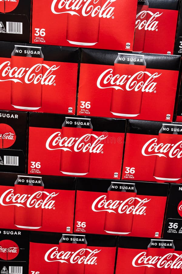 Boxes with Coca Cola Cans Stacked on Top of Each Other. Editorial Image ...
