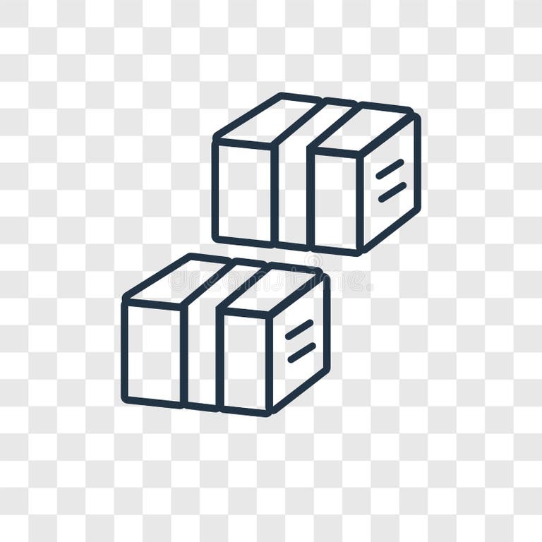 Boxes Concept Vector Linear Icon Isolated on Transparent Background ...