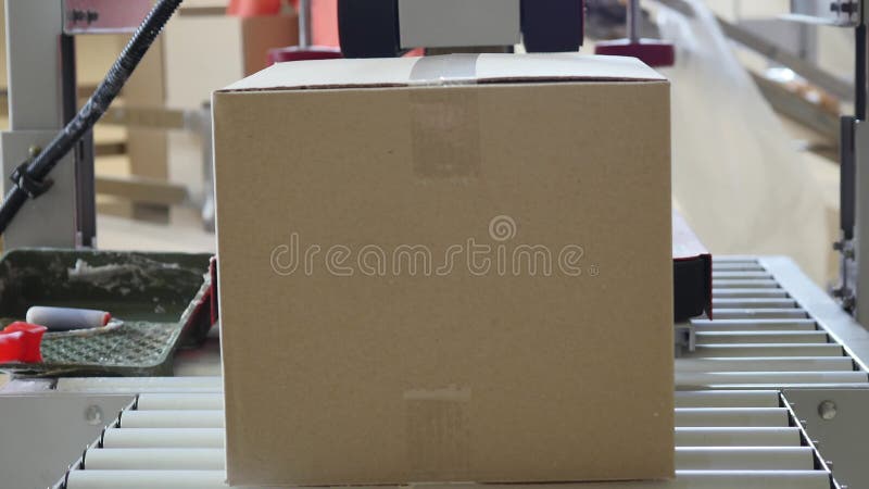 Boxes on Conveyor at the Factory Stock Image - Image of package ...