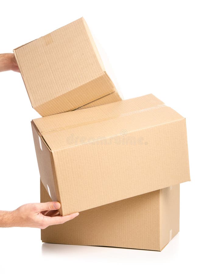 Boxes delivery in hand stock image. Image of people - 135868413