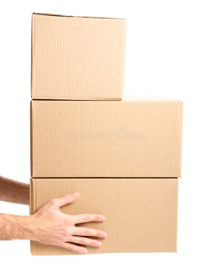 Boxes delivery in hand stock image. Image of gift, background - 135868433