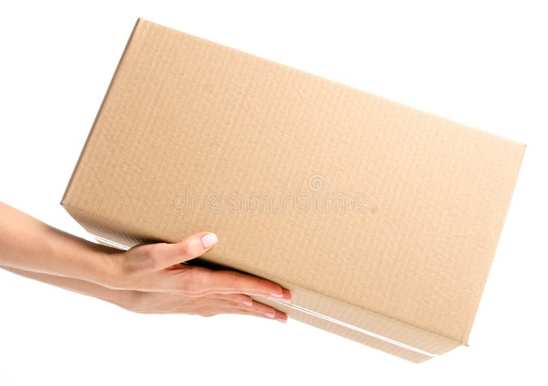 Boxes delivery in hand stock photo. Image of pack, packaging - 135868672