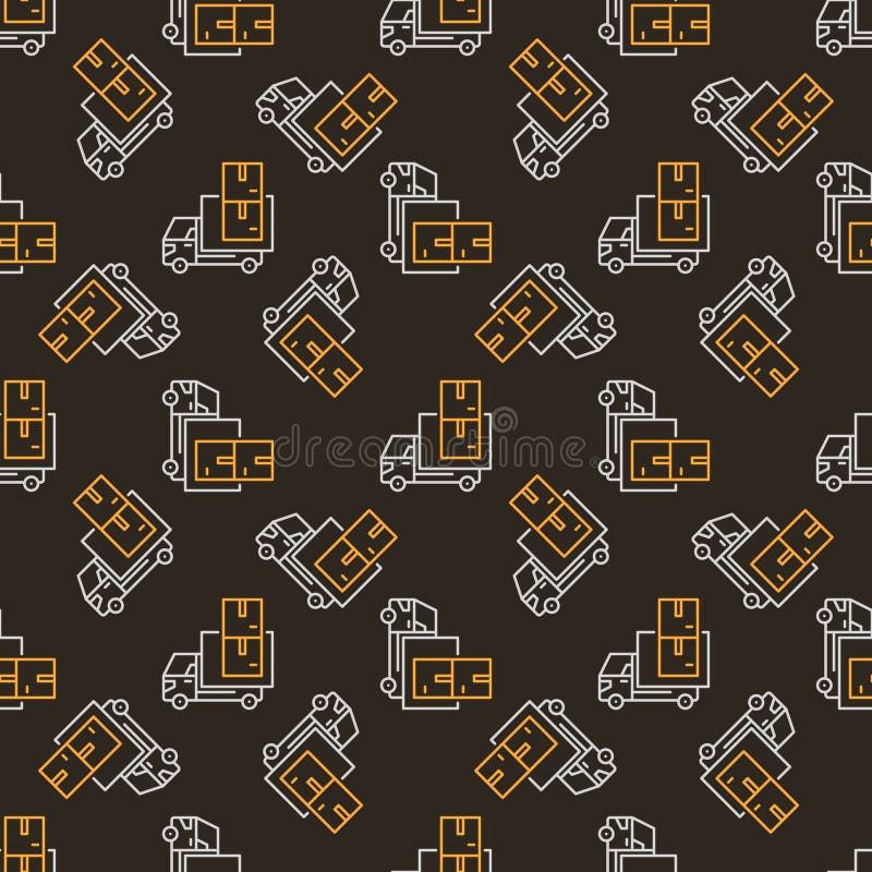 Boxes in Delivery Truck Vector Concept Brown Seamless Pattern Stock ...