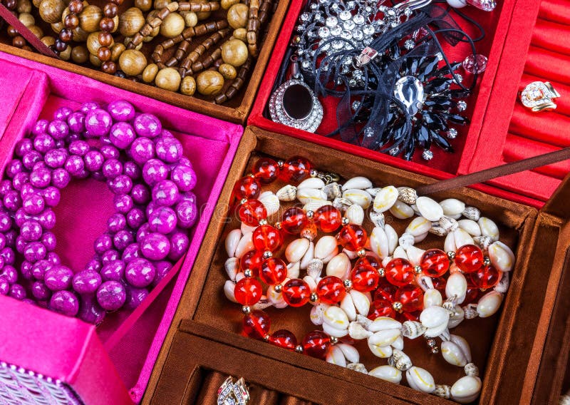 Boxes of Different Colors with Jewelry Stock Photo - Image of buried ...