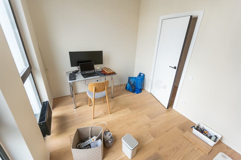 Boxes in Empty Room, Movement Concept. No People Stock Image - Image of ...