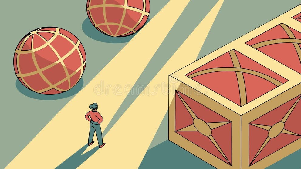 Boxes Falling Geometric, Geometric, Boxes, Falling, Abstract, Design ...