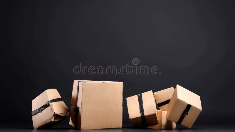 Boxes Falling and Rolling Footage with Dynamic Movement Stock Footage ...